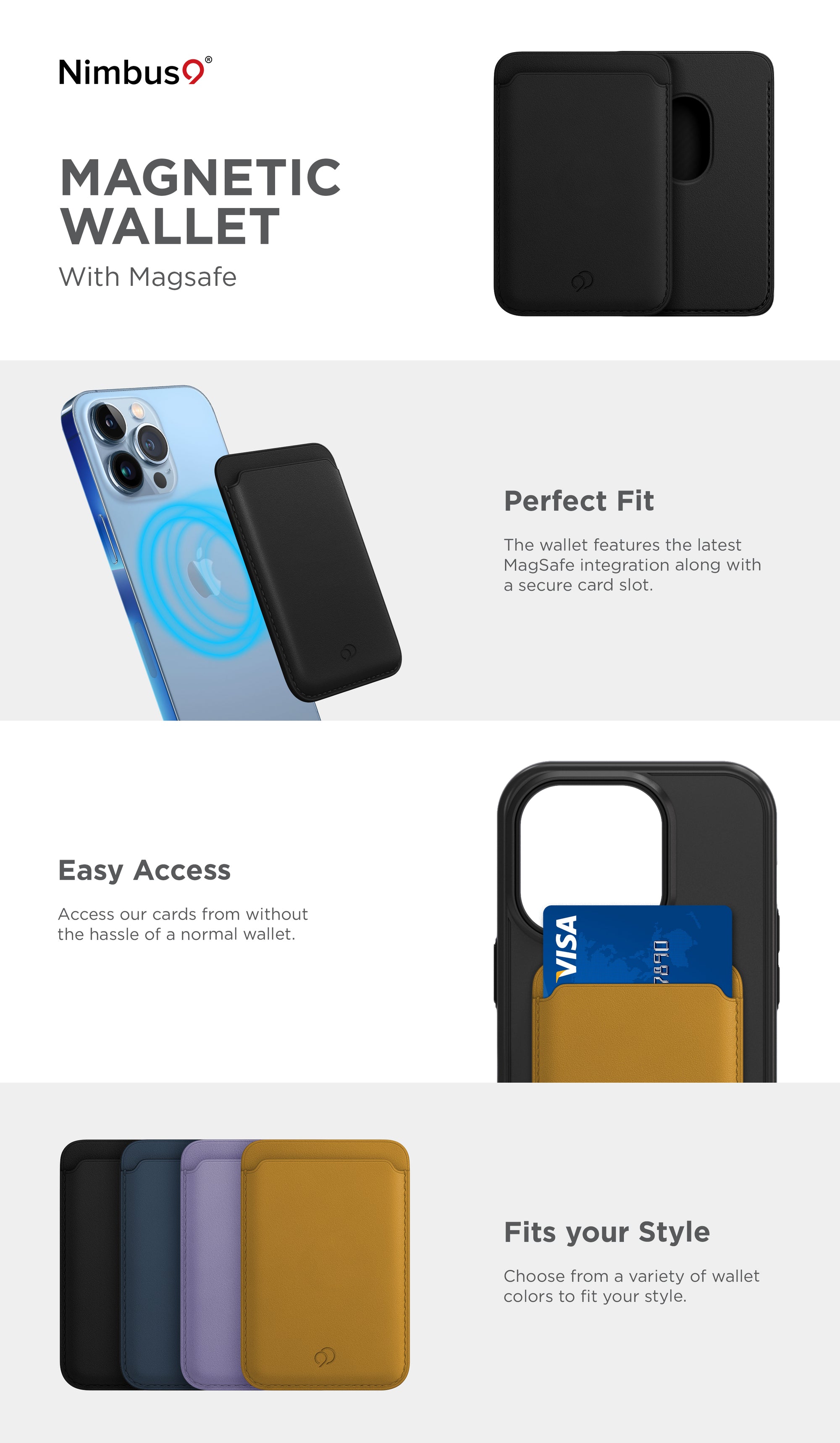 Nimbus9 Wallet with MagSafe Support - Onyx Black